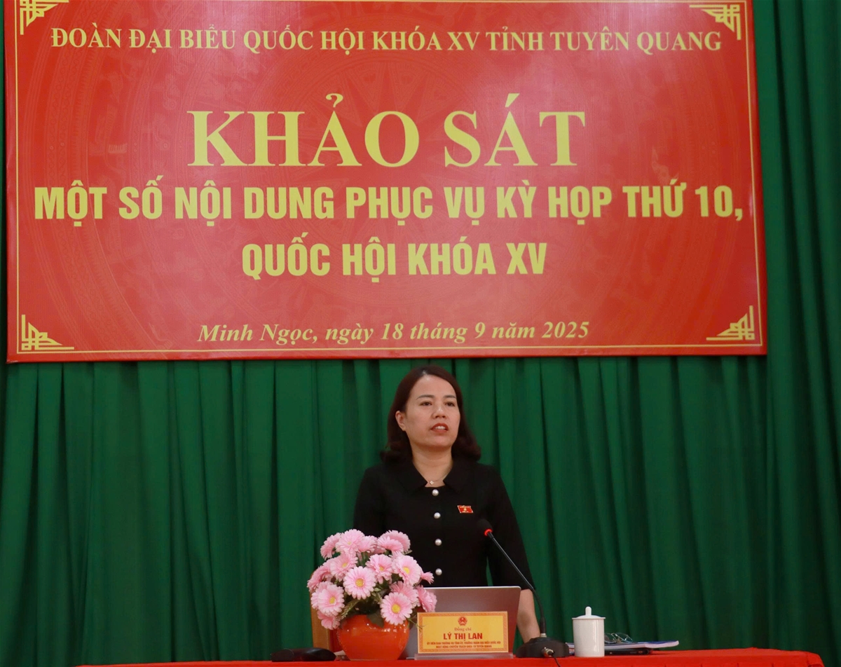 Trưởng đoàn đại biểu Quốc hội tỉnh Lý Thị Lan khảo sát tại xã Minh Ngọc và xã Du Già